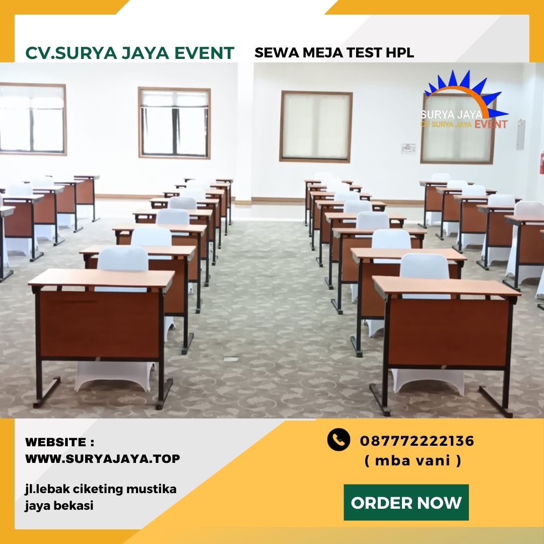 Sewa Meja Type Test HPL Lengkap Kursi Jakarta – Pusat Sewa Alat Pesta ...