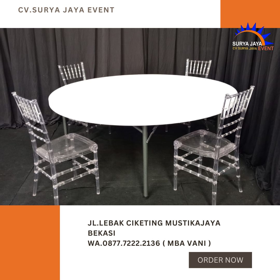 Sewa Round Table Set Kursi Tiffany Acrylic Bening Jakarta – Pusat Sewa ...