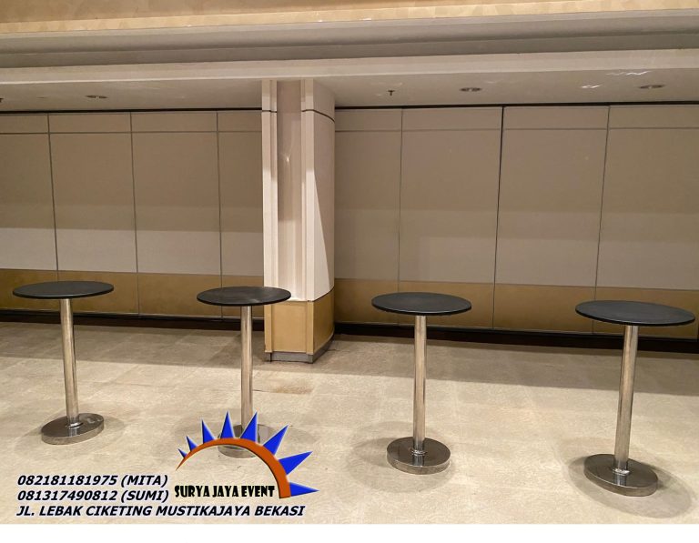 Jasa Sewa Meja Bar Hitam Kaki Stainless Cover Dan Tanpa Cover Area ...