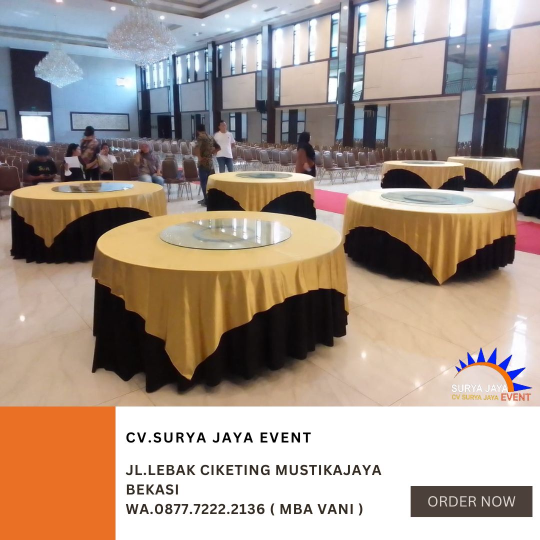 Sewa Meja Bundar Topping Gold Lengkap Lazzy Suzan Area Jakarta – Pusat ...