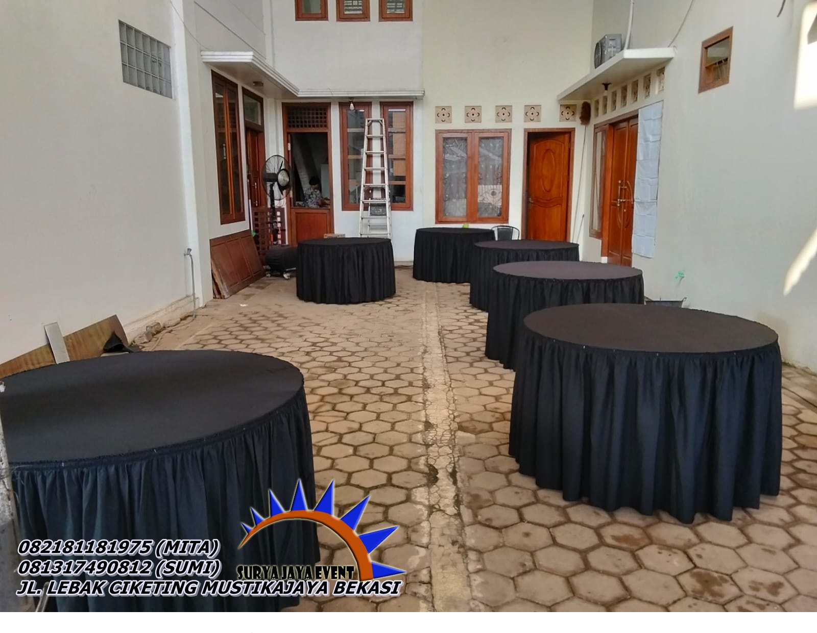 Rental Round Table Cover Taplak Dan Skirting Hitam Jakarta – Pusat Sewa ...